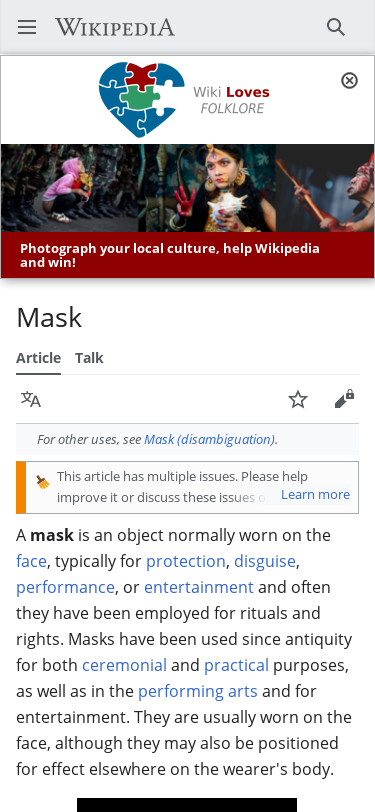 en.m.wikipedia.org/wiki/Mask SEO Report | SEO Site Checkup