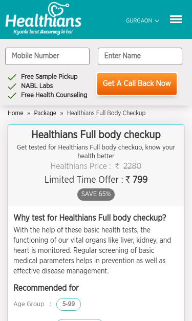 www.healthians.com/package/healthians-full-body-checkup SEO Report ...
