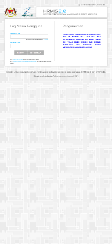 hrmis2.eghrmis.gov.my/hrmisnet/common/main/login.aspx SEO Report | SEO Site Checkup