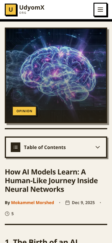 udyomxorg.vercel.app/blog/how-ai-models-learn-a-human-like-journey-inside-neural-networks SEO ...