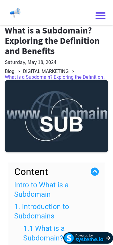 edisongutierrez954.systeme.io/blog/what-is-a-subdomain SEO Report | SEO Site Checkup