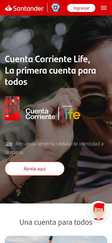 banco.santander.cl/personas/planes/cuenta-corriente-life SEO Report ...