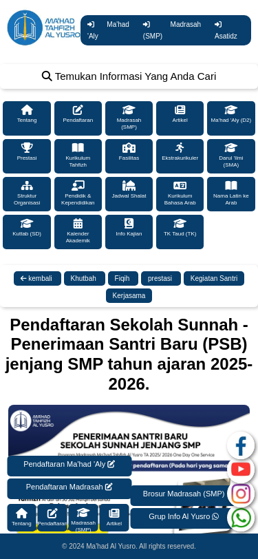mahadalyusro.sch.id/artikel/pendaftaran-sekolah-sunnah-penerimaan-santri-baru-psb-jenjang-smp ...